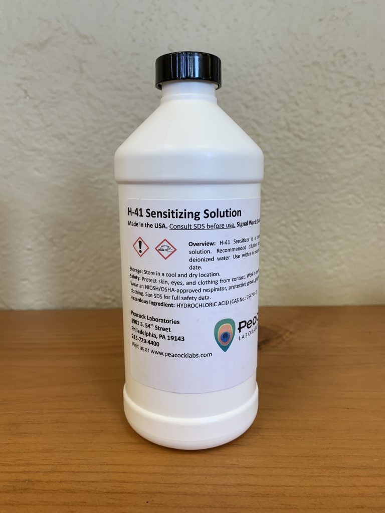 H-41 Sensitizer Solution - Peacock Laboratories, Inc.