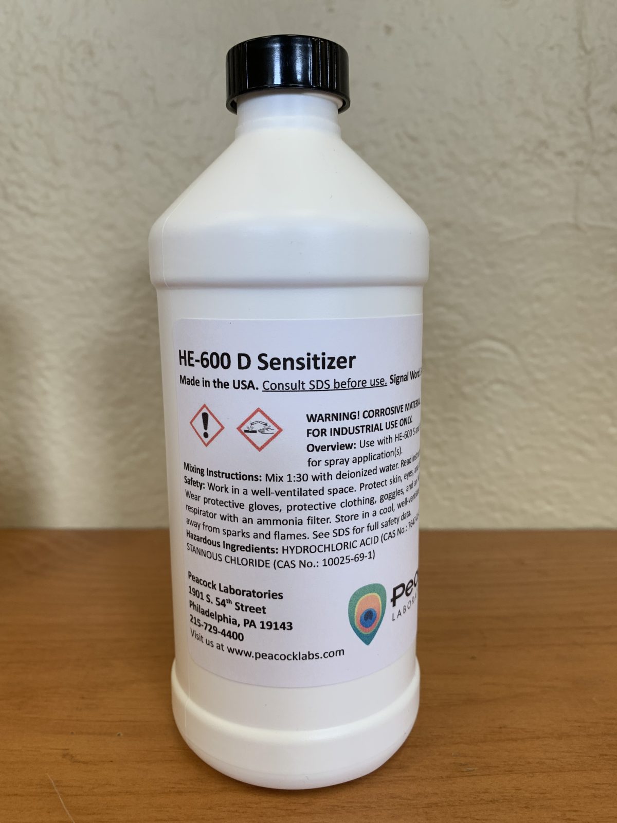 He-600 D Spray Sensitizer Solution - Peacock Laboratories, Inc.