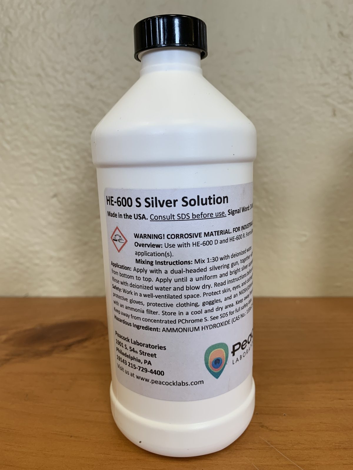 He-600 D Spray Sensitizer Solution - Peacock Laboratories, Inc.